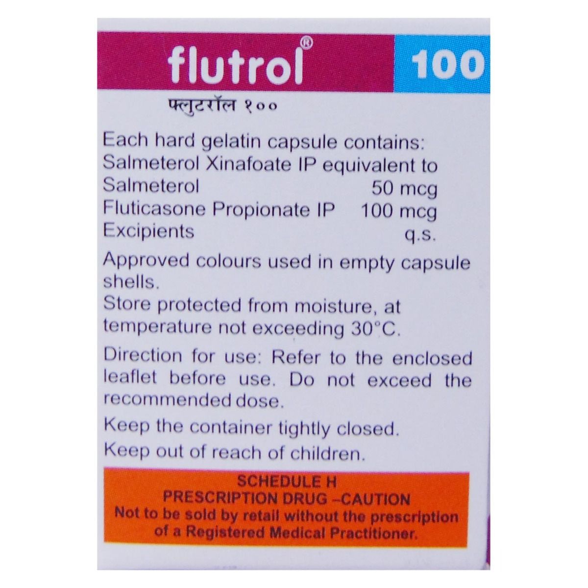 Flutrol 50/100 mcg Capsule 30's Price, Uses, Side Effects, Composition ...