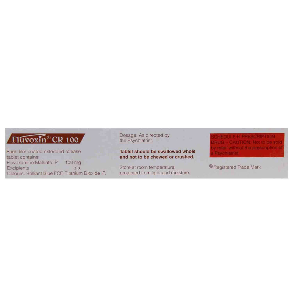 Fluvoxin CR 100 Tablet 10's Price, Uses, Side Effects, Composition ...