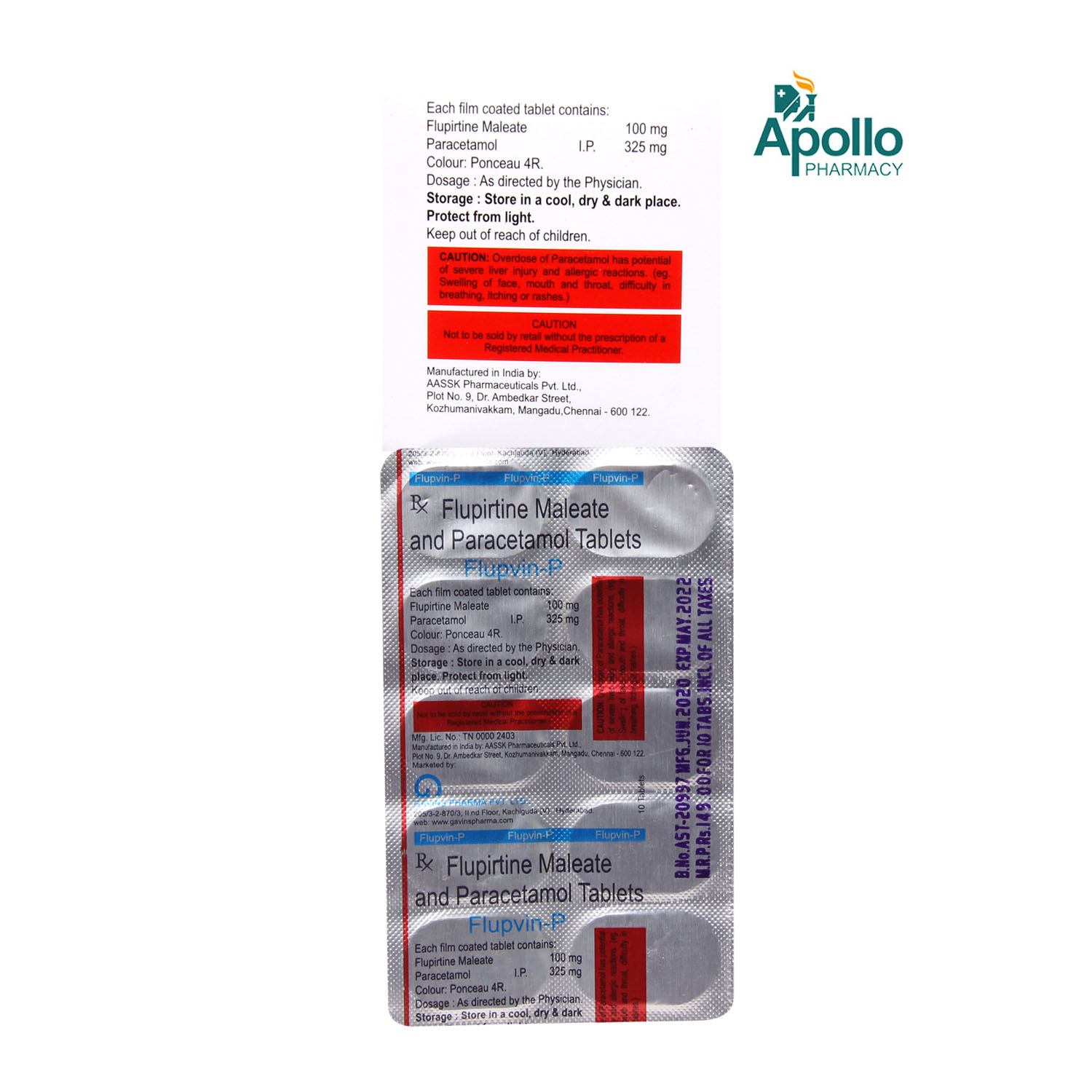 Flupvin-P Tablet 10's Price, Uses, Side Effects, Composition - Apollo ...