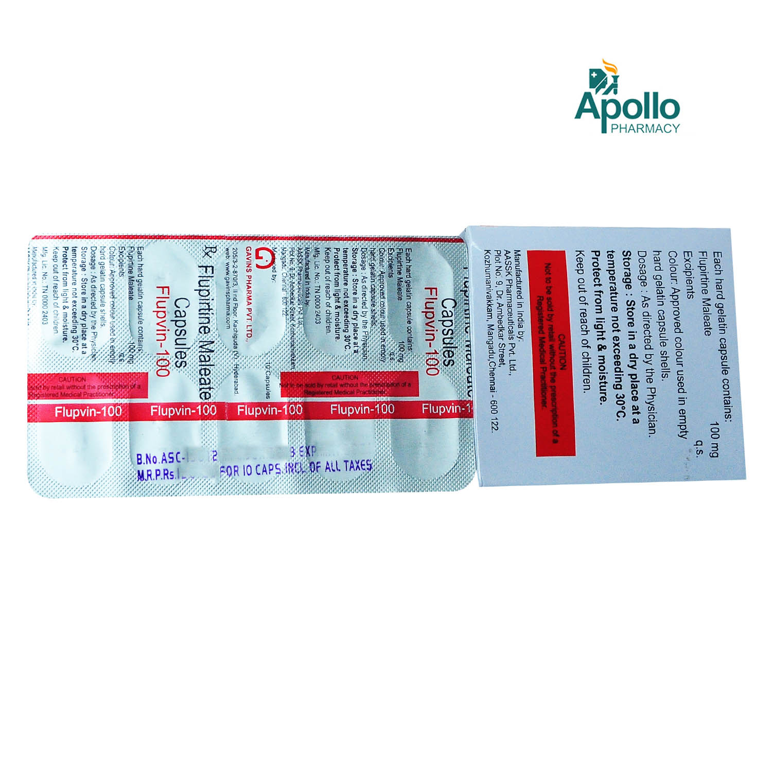 Flupvin-100mg Capsule 10's Price, Uses, Side Effects, Composition ...