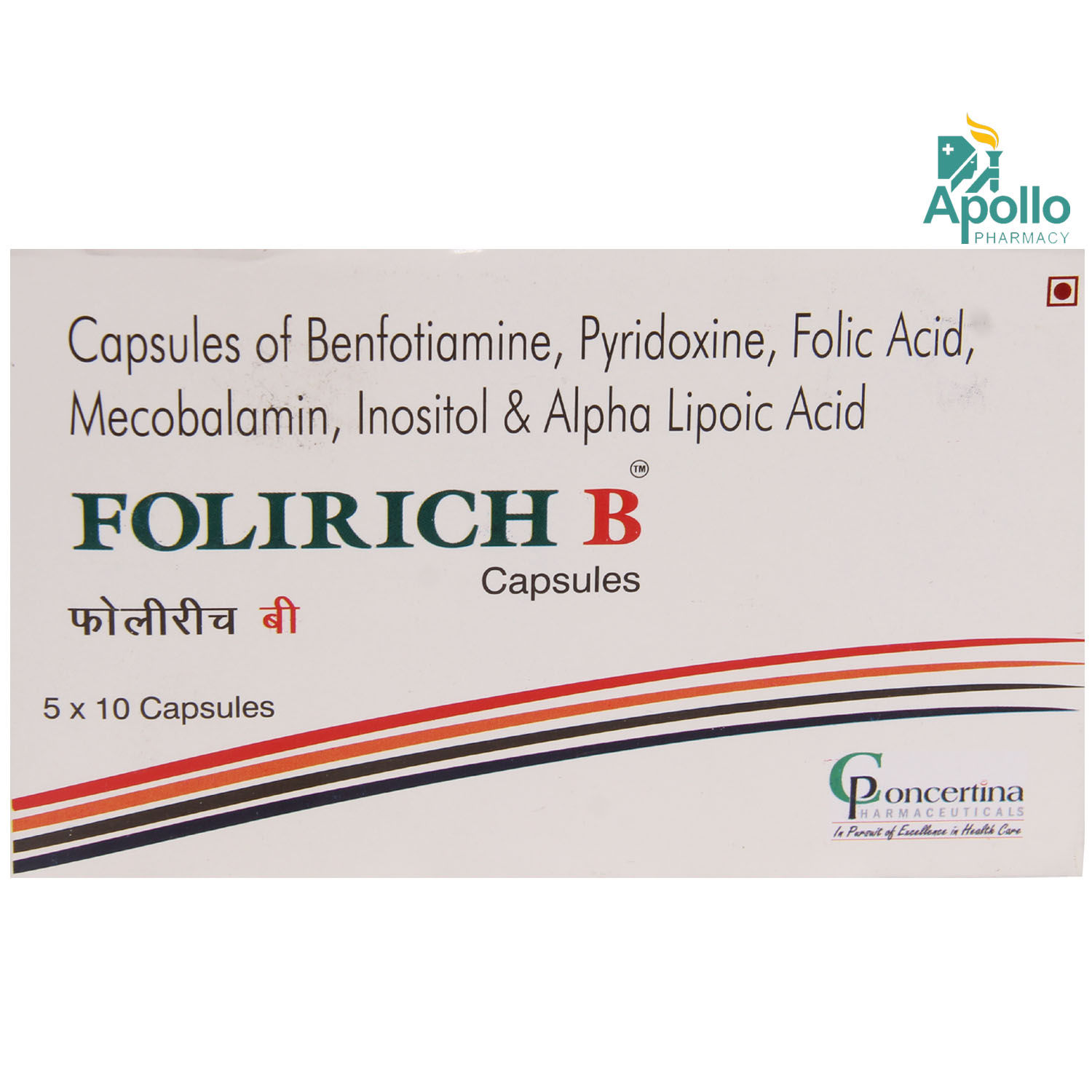 Folirich B Capsule 10's Price, Uses, Side Effects, Composition - Apollo ...