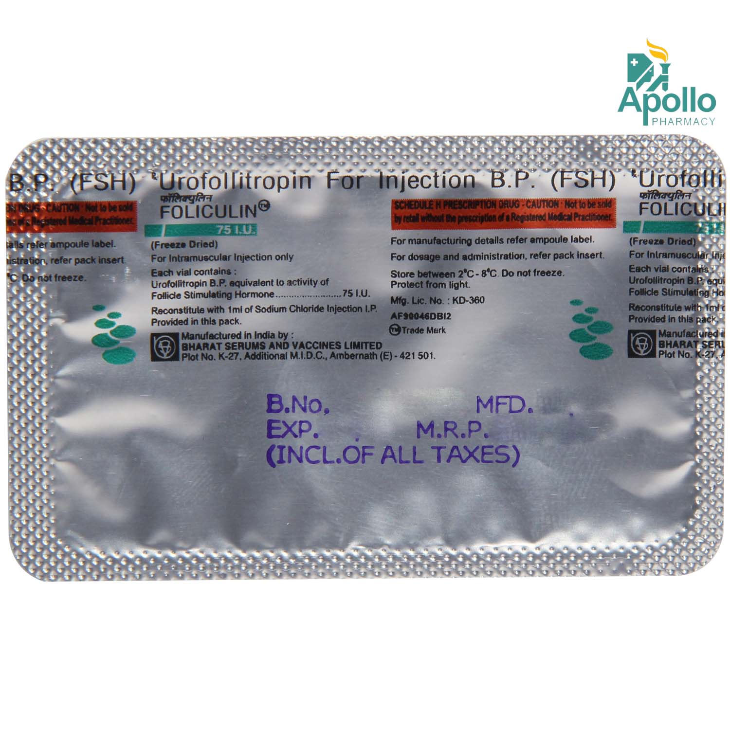 FOLICULIN INJECTION 75 IU Price, Uses, Side Effects, Composition ...