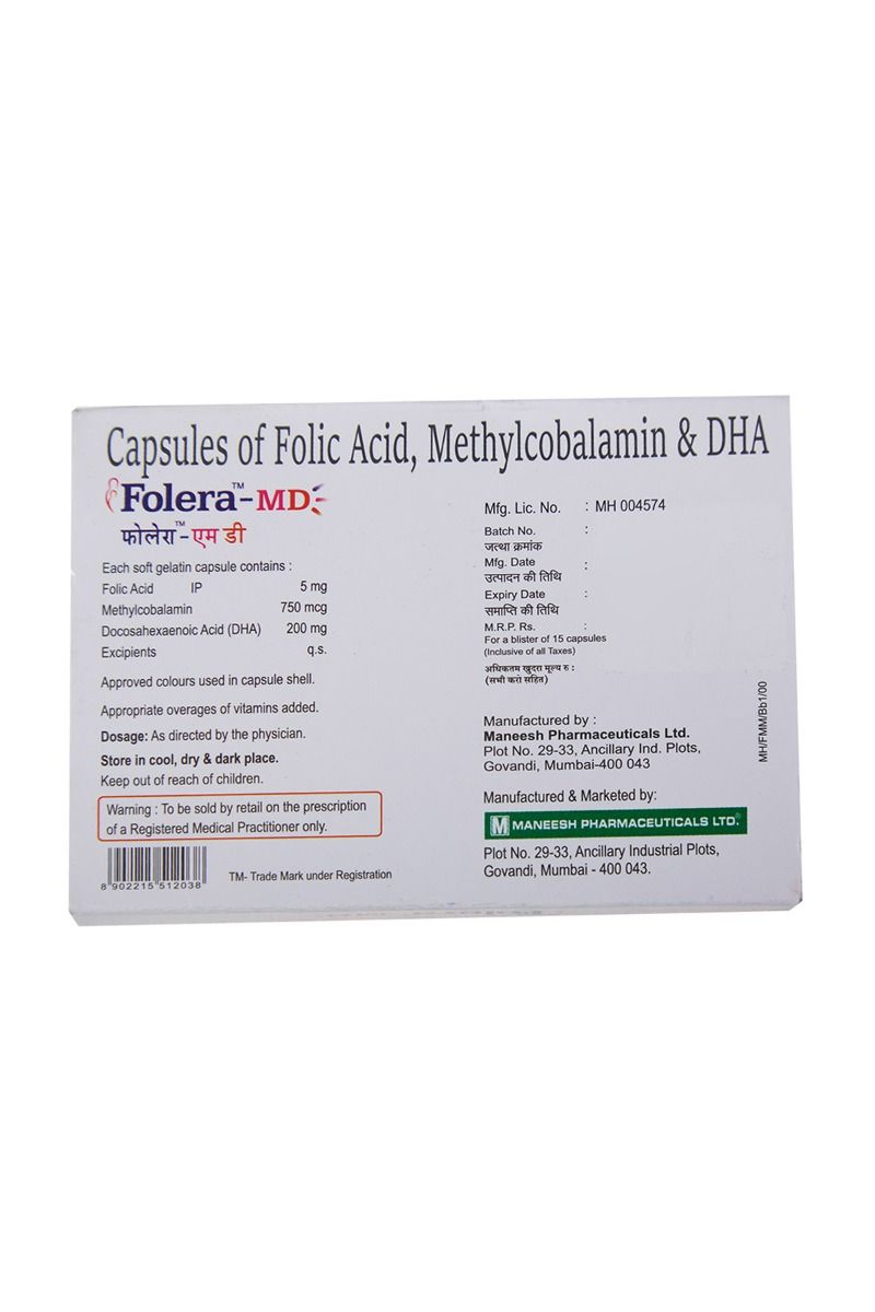 Folera-MD Capsule 15's Price, Uses, Side Effects, Composition - Apollo ...