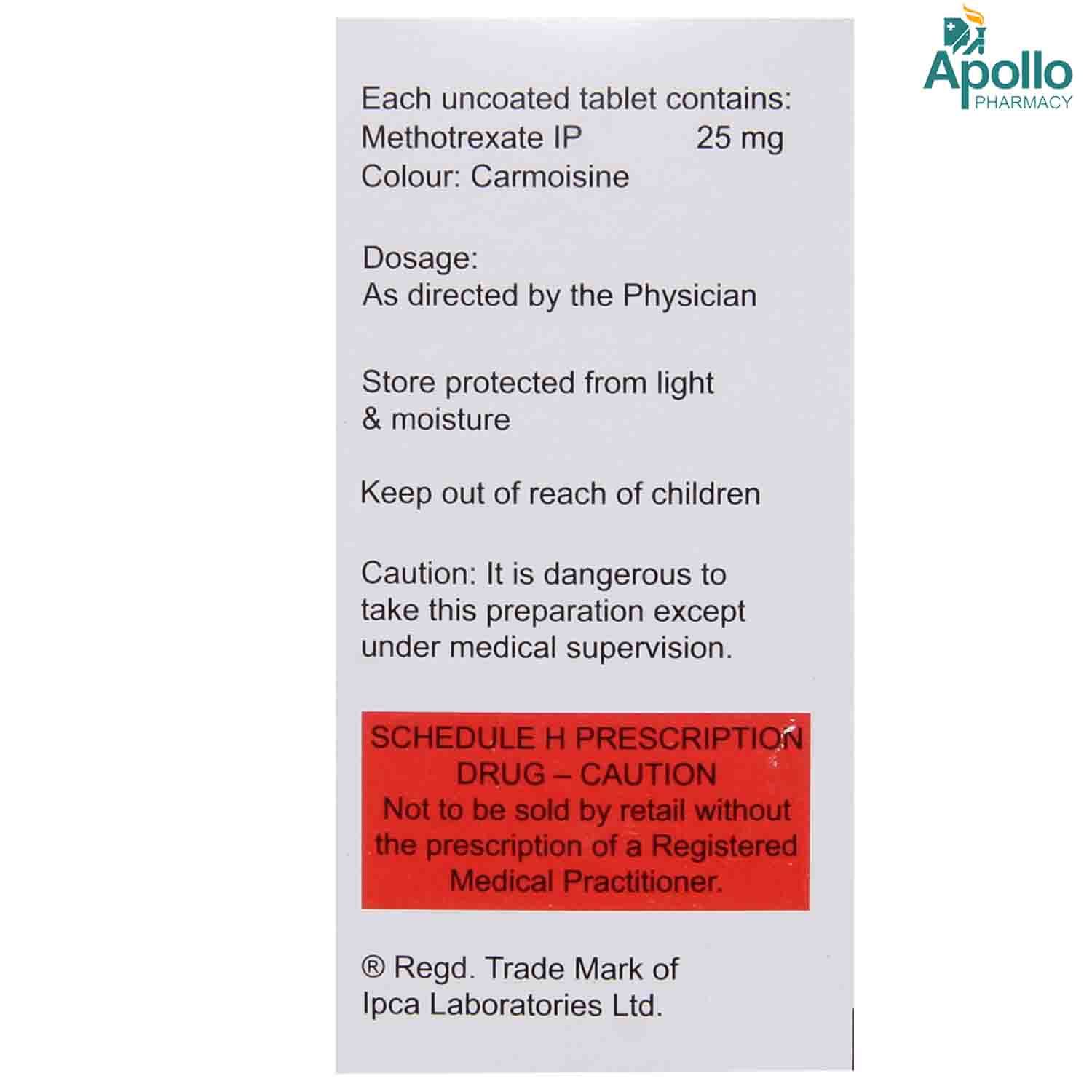 Folitrax-25 Tablet 4's Price, Uses, Side Effects, Composition - Apollo ...