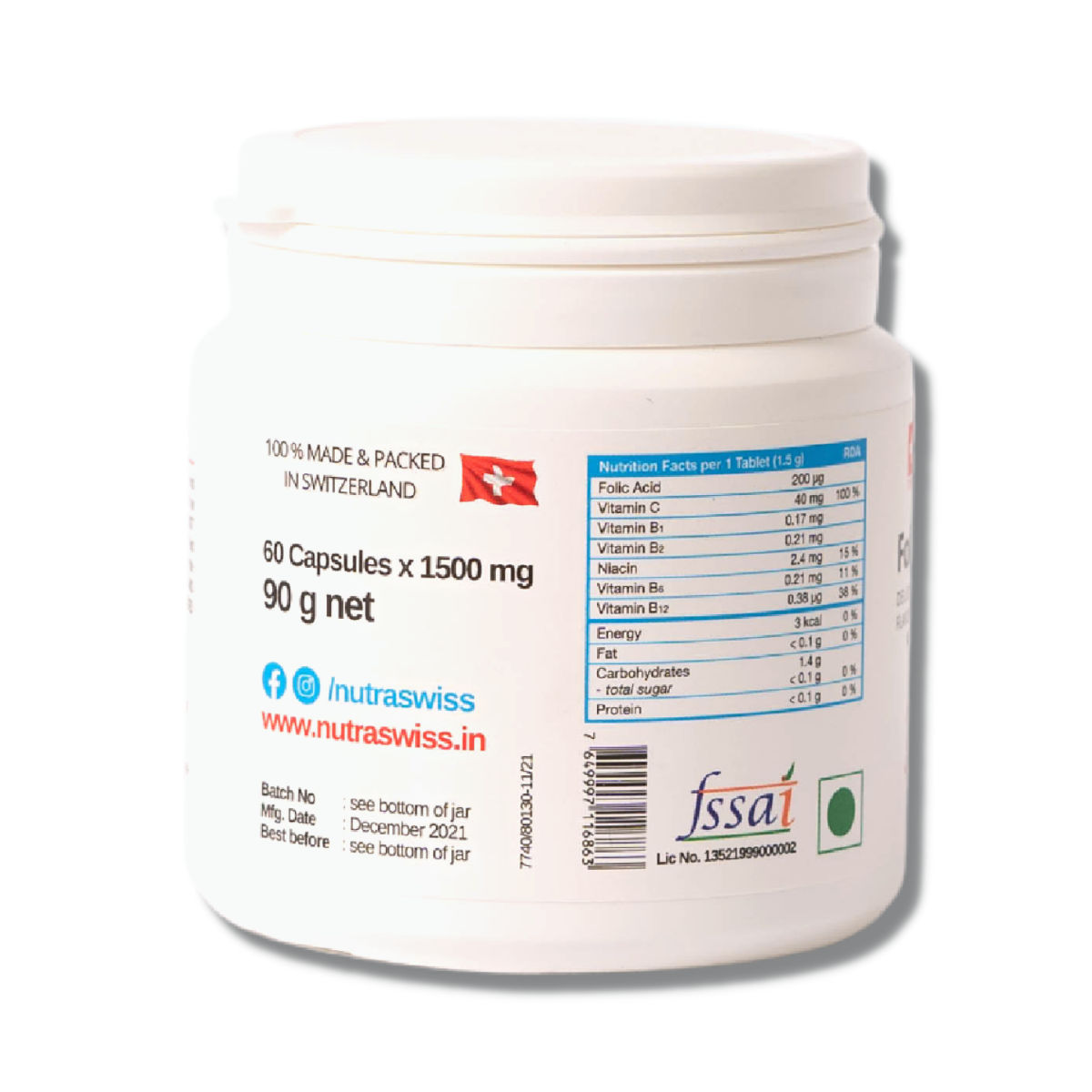 Nutraswiss Folic Acid Plus Chewable Tablets, 60 Capsules Price, Uses ...