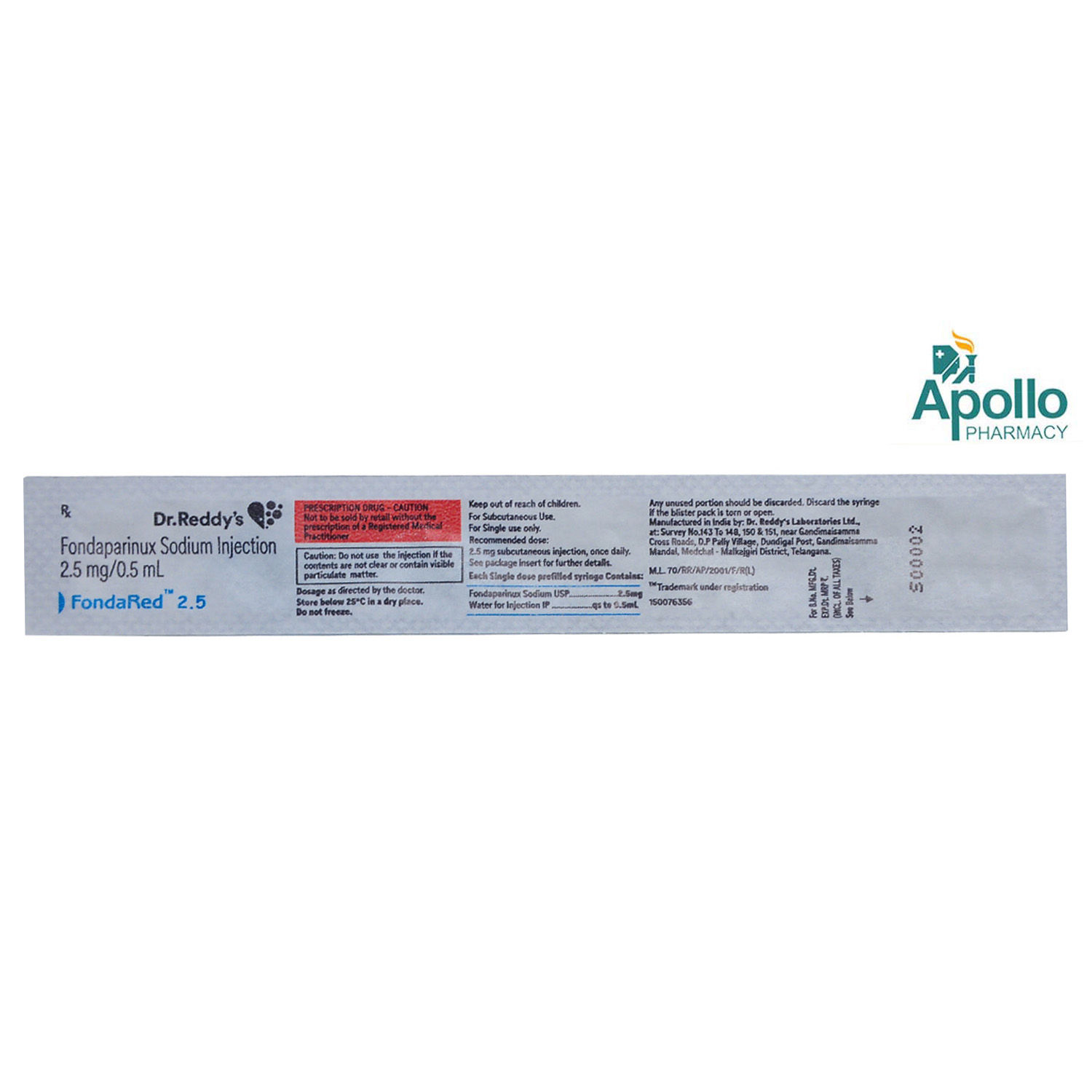 FONDARED 2.5MG INJECTION 0.5ML Price, Uses, Side Effects, Composition ...