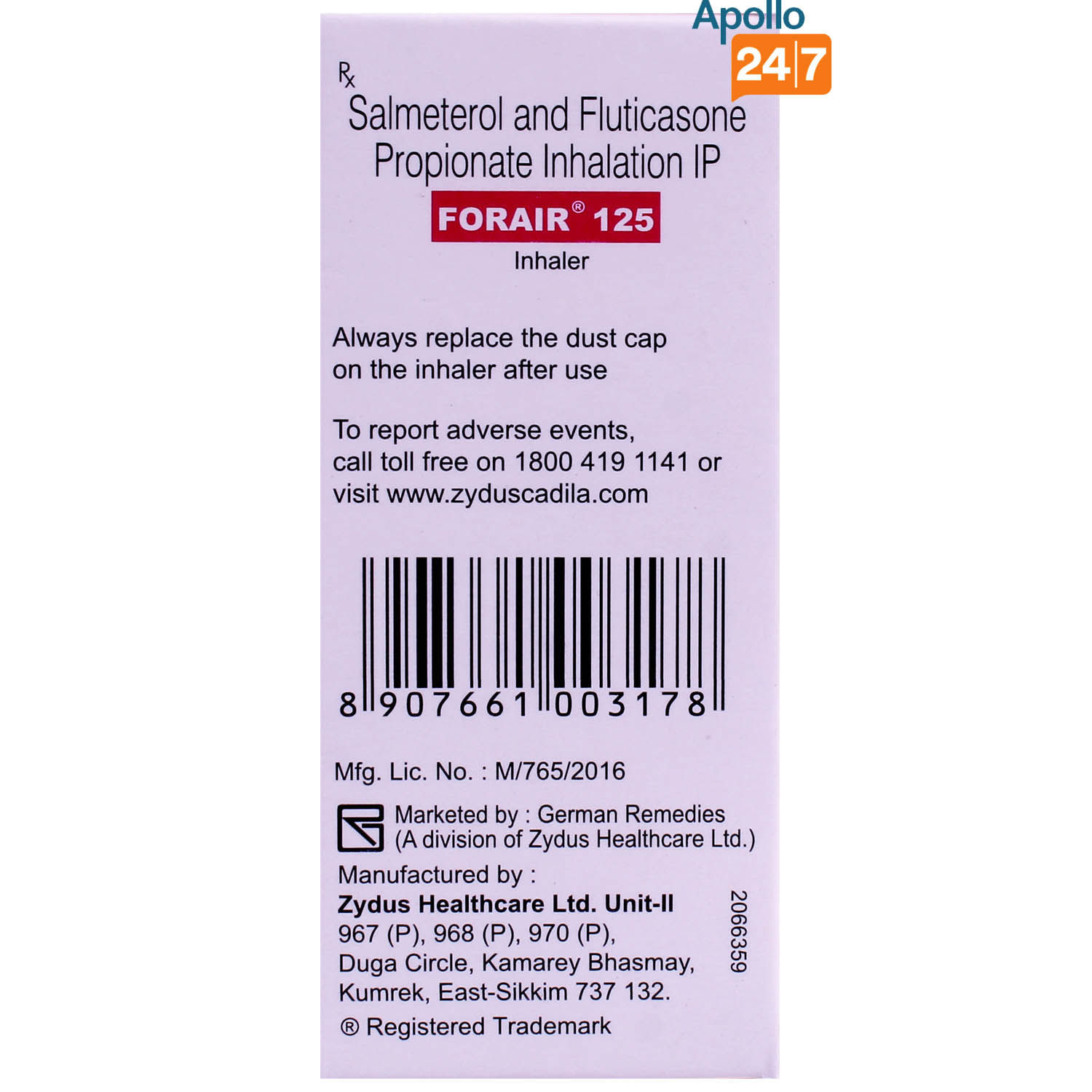 FORAIR 125MG INHALER Price, Uses, Side Effects, Composition - Apollo ...