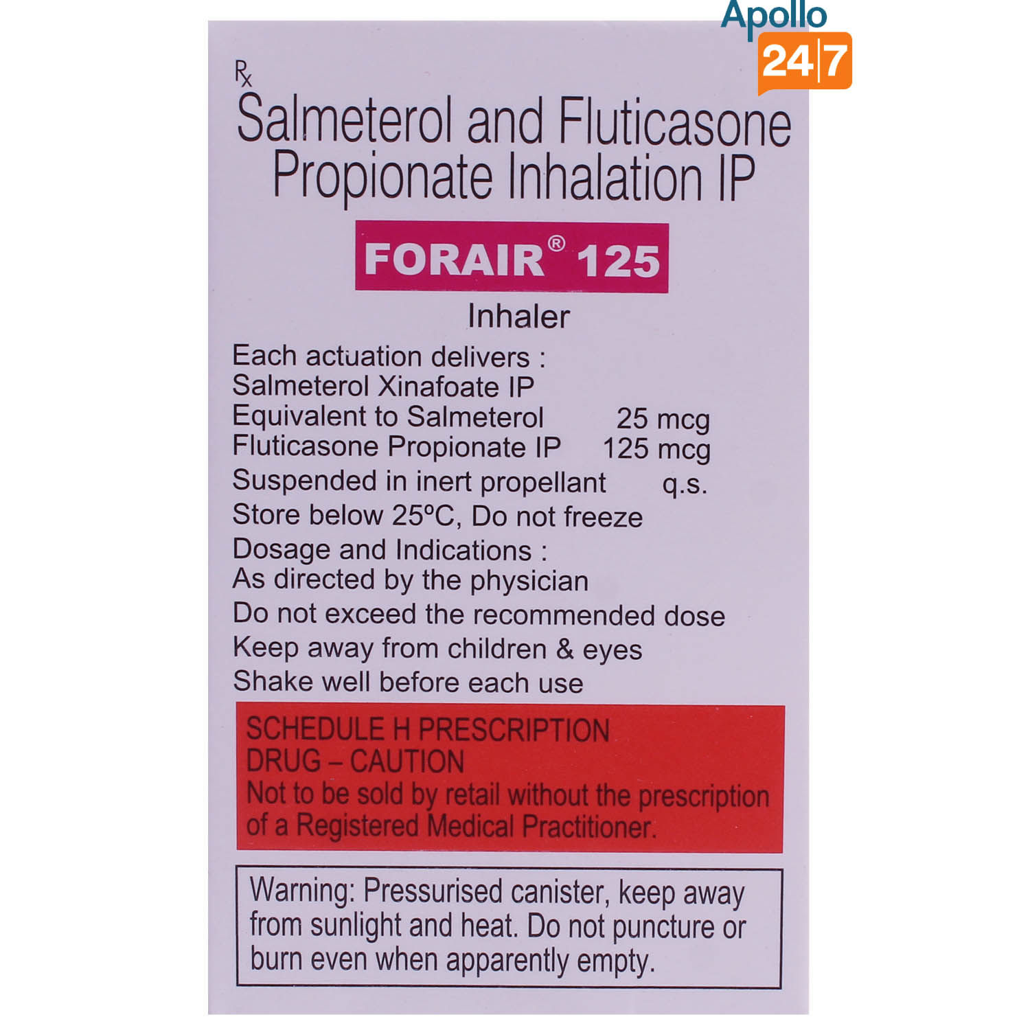 FORAIR 125MG INHALER Price, Uses, Side Effects, Composition - Apollo ...