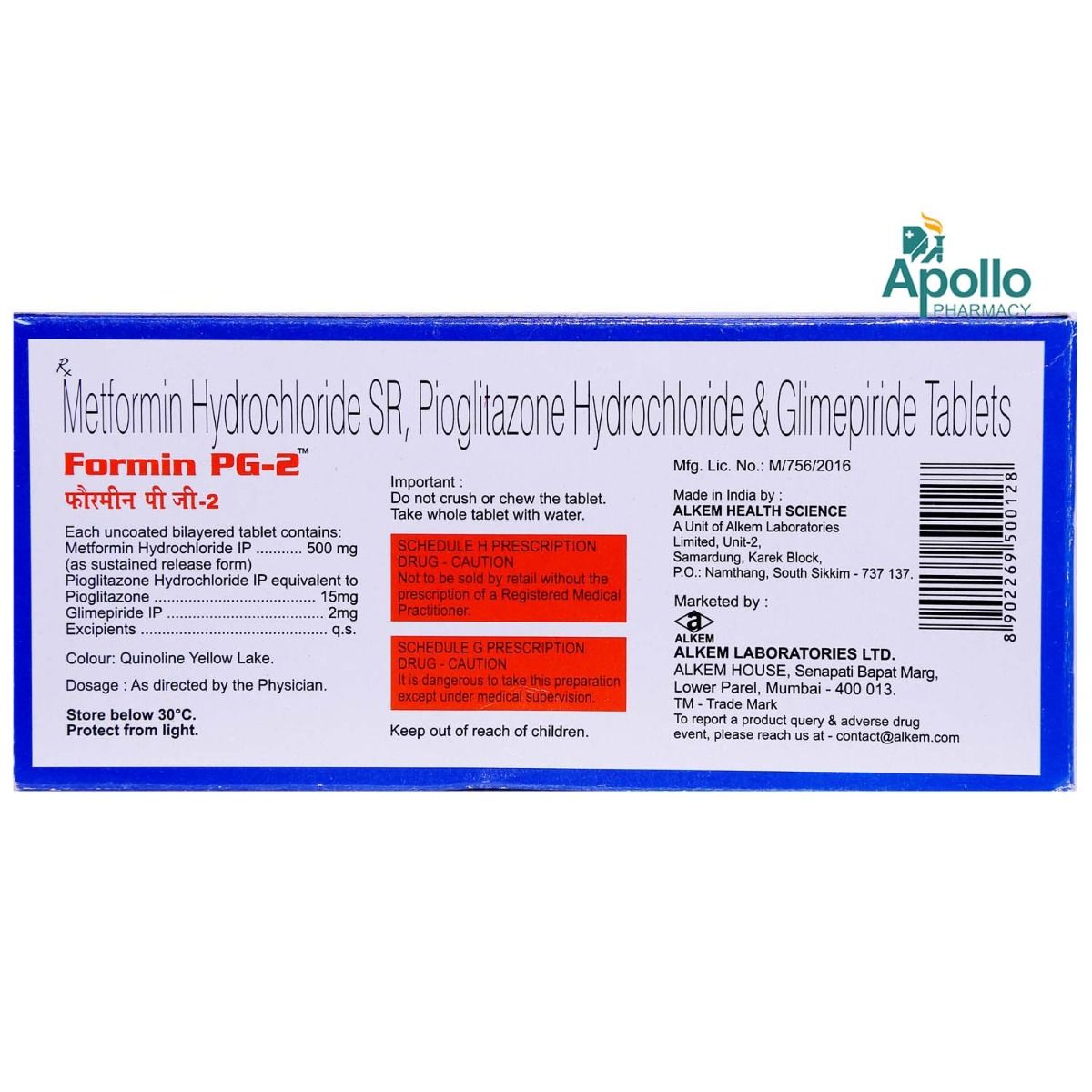 Formin PG 2 Tablet 15's Price, Uses, Side Effects, Composition - Apollo ...