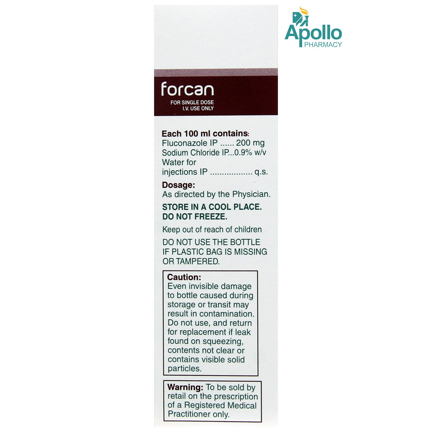Forcan I.V 100ml Price, Uses, Side Effects, Composition - Apollo Pharmacy