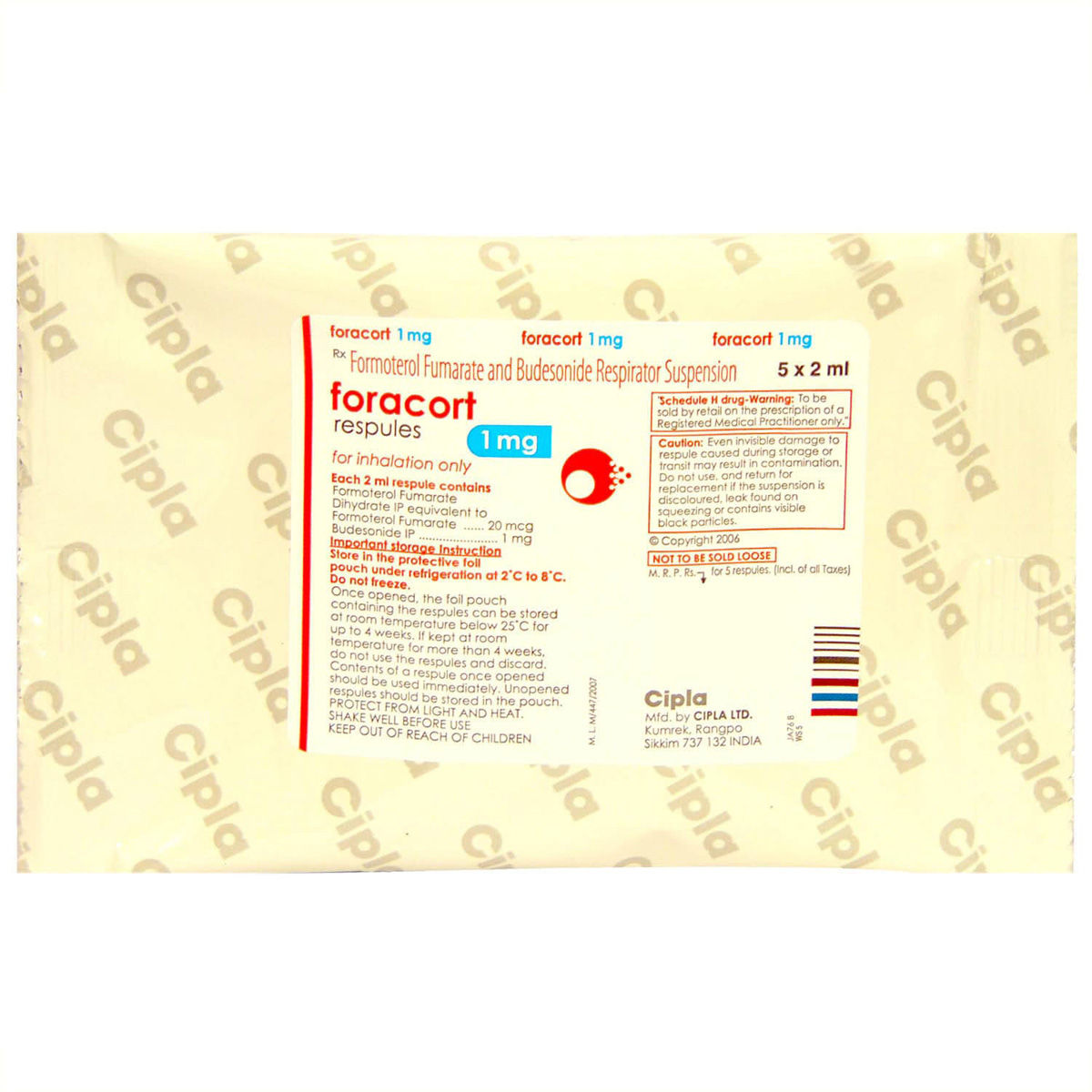 Foracort 1 mg Respules 5 x 2 ml Price, Uses, Side Effects, Composition ...