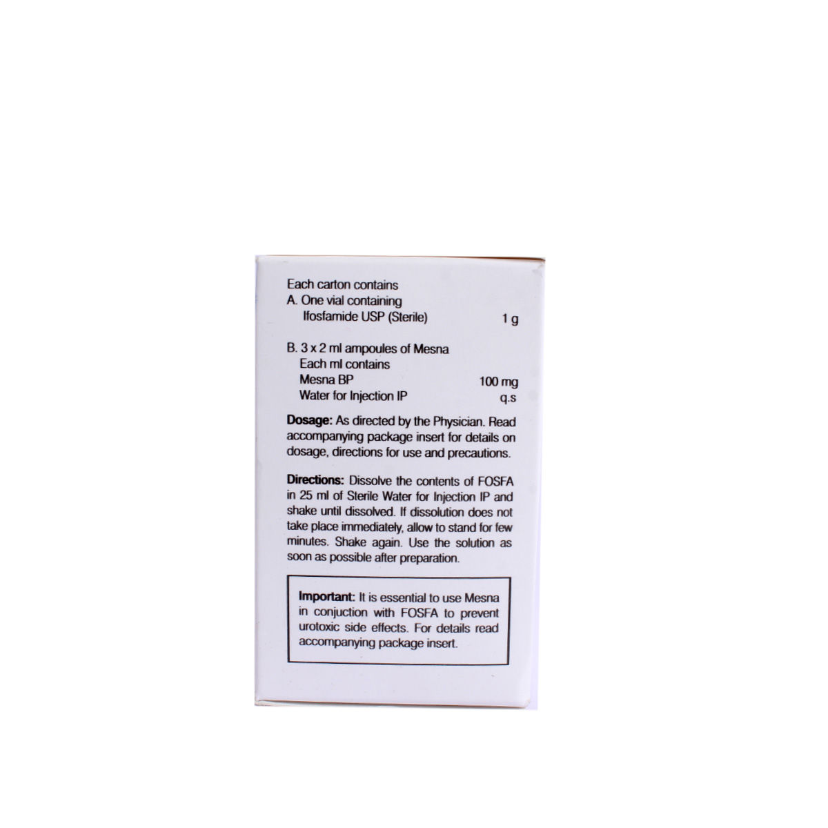 Fosfa With Mesna Injection 1G Price, Uses, Side Effects, Composition ...