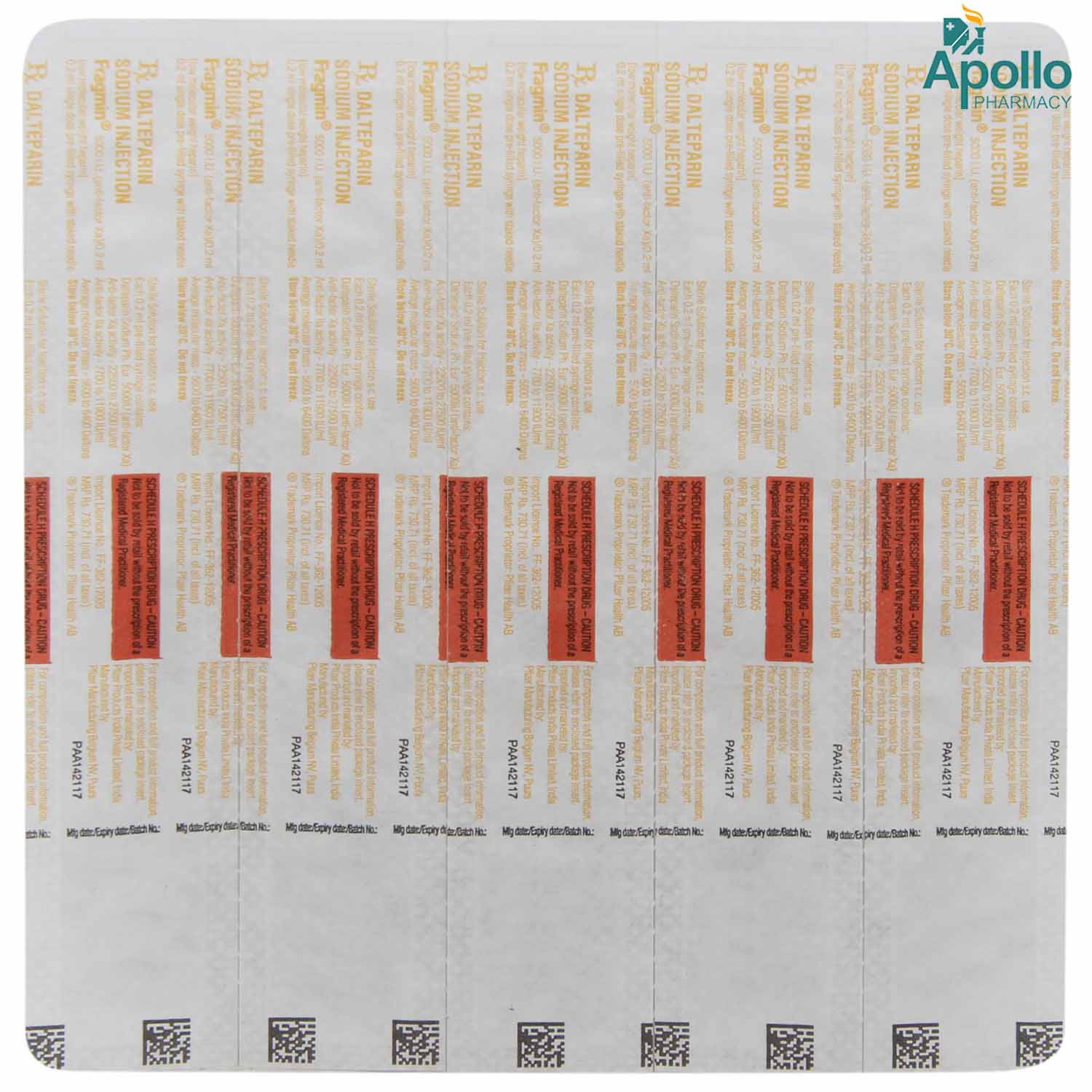 Fragmin 5000IU Injection 0.2 ml Price, Uses, Side Effects, Composition ...