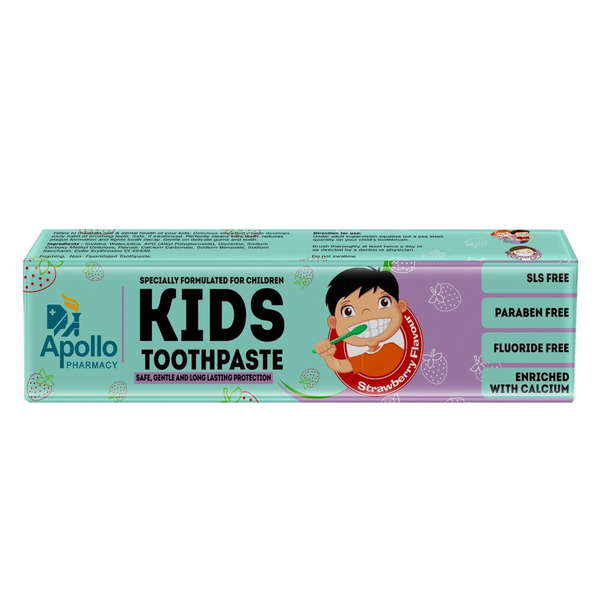 Apollo Pharmacy Kids Strawberry Flavour Toothpaste, 70 gm Price, Uses ...