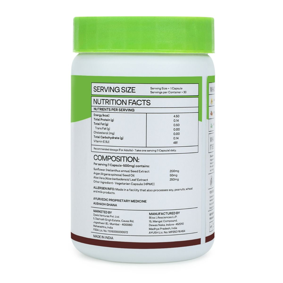 OZiva Plant Based Vitamin E, 30 Capsules Price, Uses, Side Effects ...