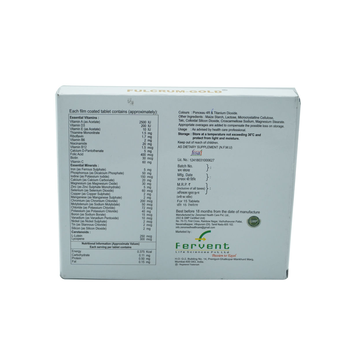 Fulcrum Gold Tablet 15's Price, Uses, Side Effects, Composition ...