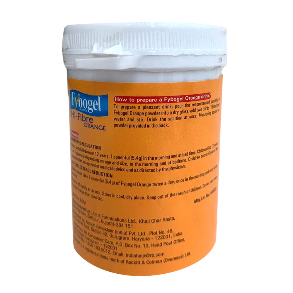 Fybogel Hi-Fibre Isabgol Husk Orange Flavour Powder, 100 gm Price, Uses ...
