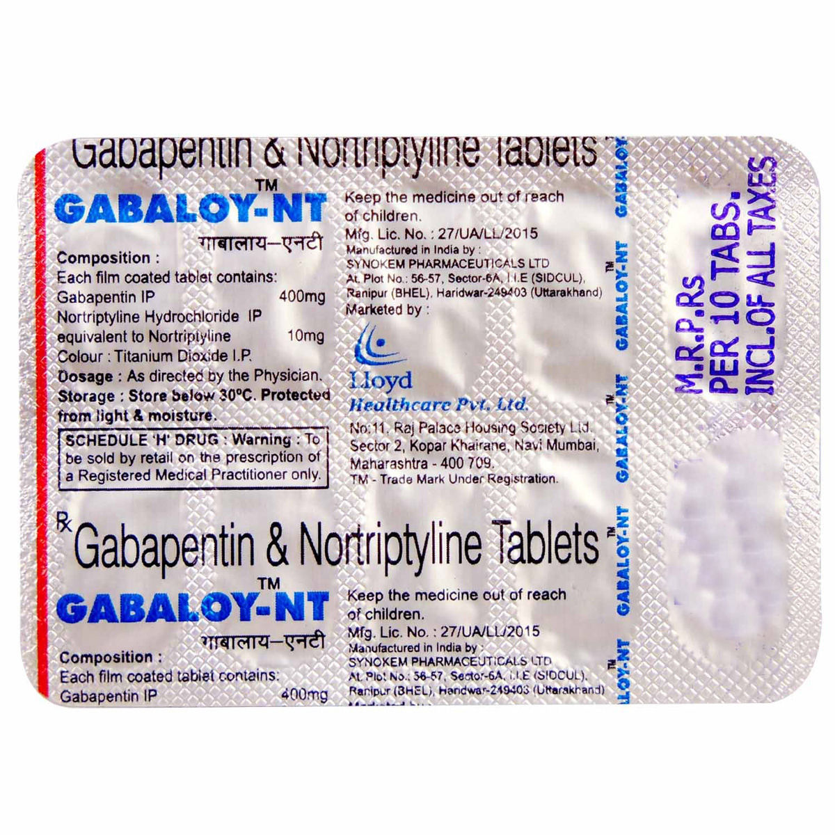 Gabaloy-NT Tablet 10's Price, Uses, Side Effects, Composition - Apollo ...