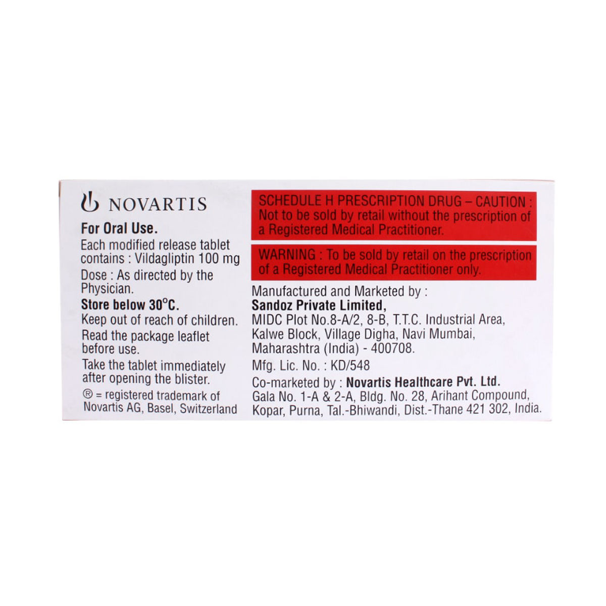 Galvus OD 100 mg Tablet 15's Price, Uses, Side Effects, Composition ...
