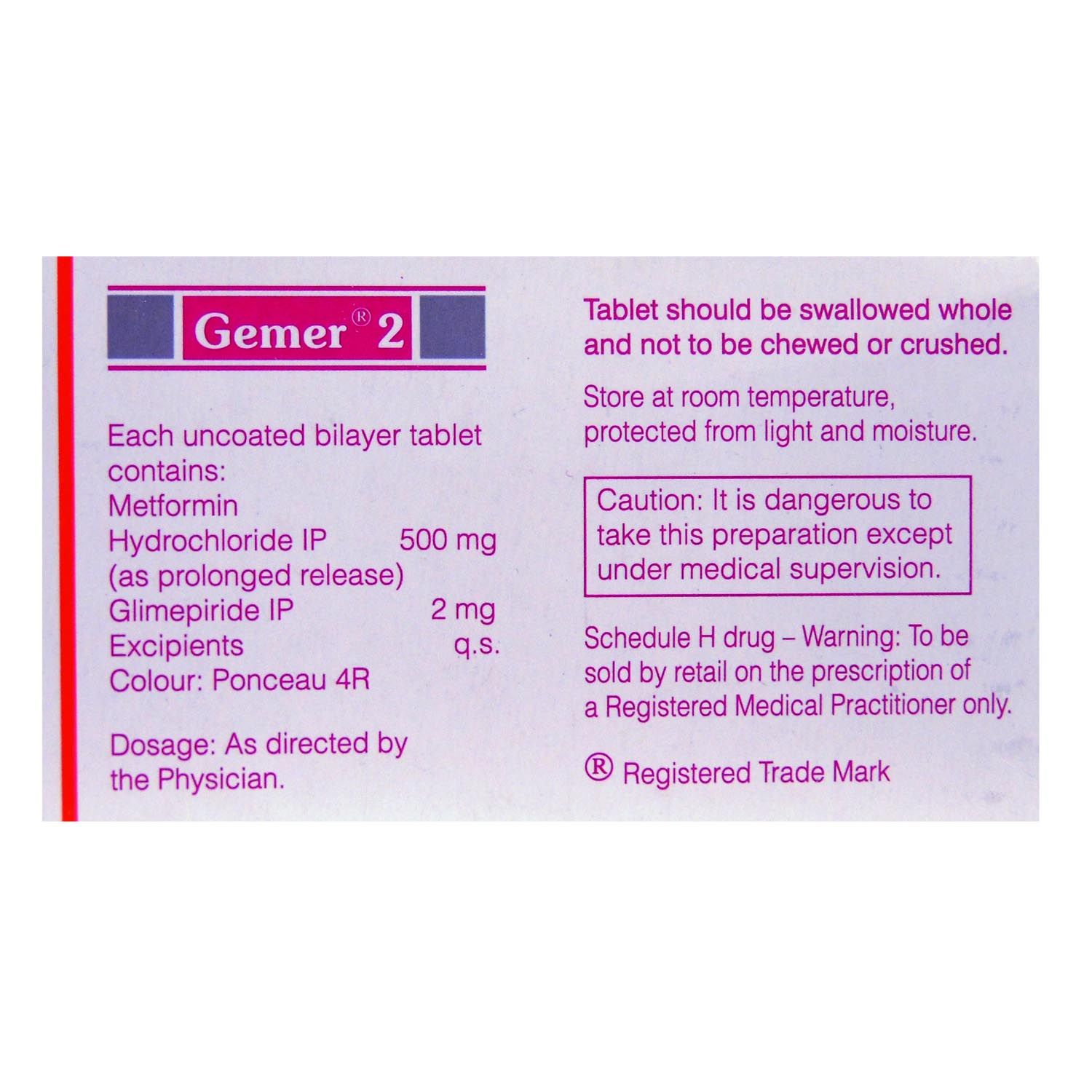 Gemer 2 Tablet 10's Price, Uses, Side Effects, Composition - Apollo ...
