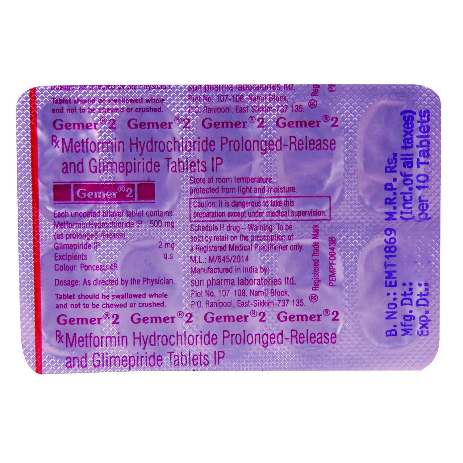 Gemer 2 Tablet 10's Price, Uses, Side Effects, Composition - Apollo ...