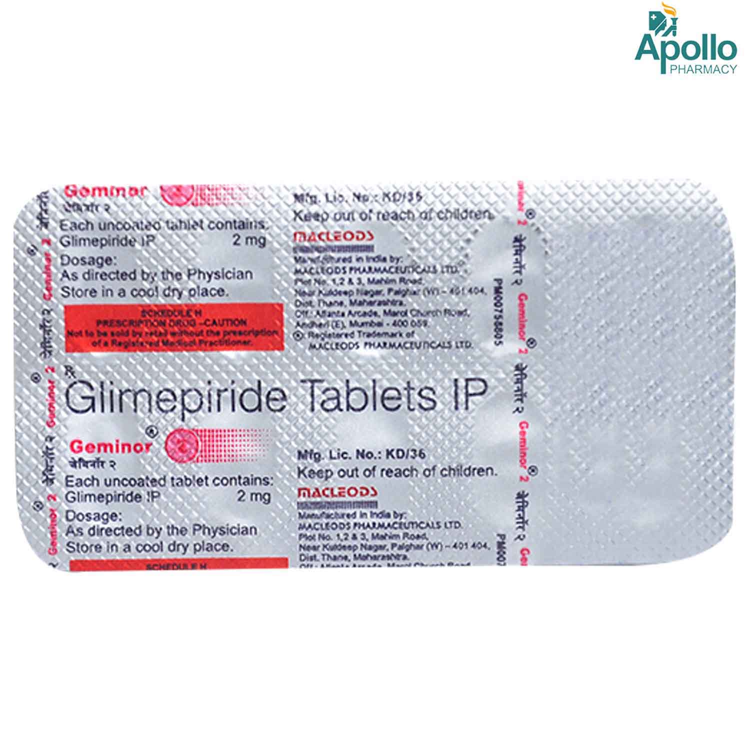 GEMINOR 2MG TABLET Price, Uses, Side Effects, Composition - Apollo Pharmacy