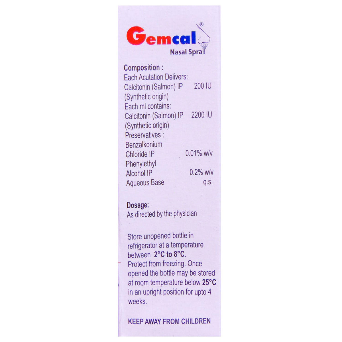 Gemcal Nasal Spray 3.7 ml Price, Uses, Side Effects, Composition ...