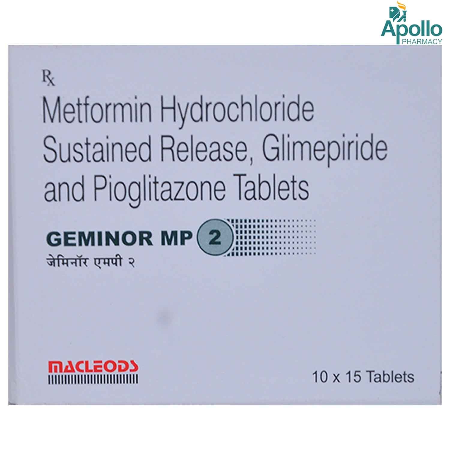 Geminor MP 2 Tablet 15's Price, Uses, Side Effects, Composition - Apollo Pharmacy