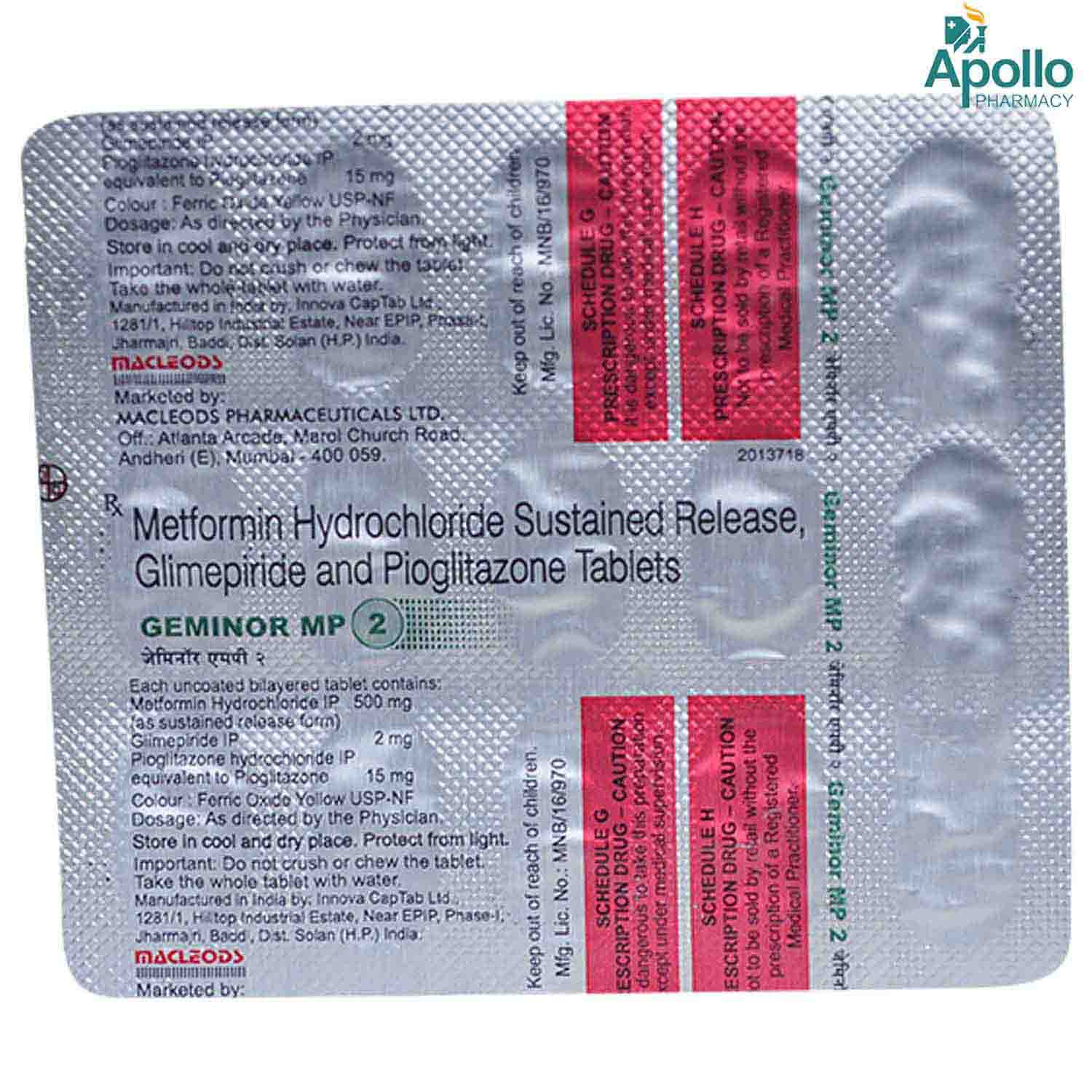 Geminor MP 2 Tablet 15's Price, Uses, Side Effects, Composition ...