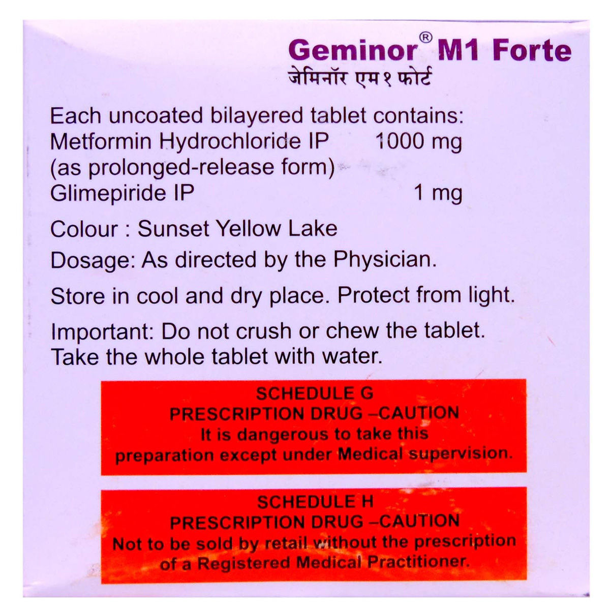 Geminor M1 Forte Tablet 15's Price, Uses, Side Effects, Composition ...