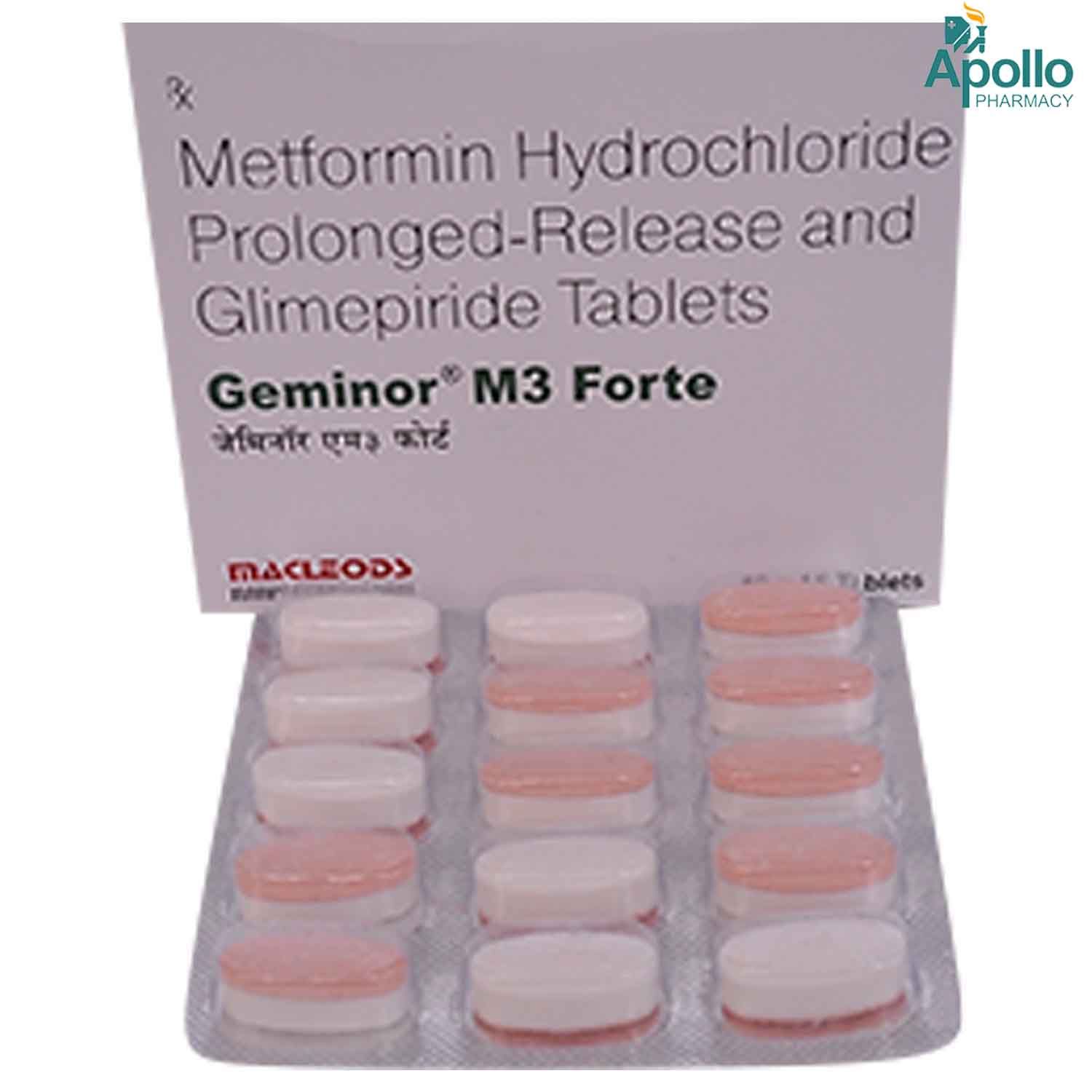 GEMINOR M3 FORTE TABLET 15'S Price, Uses, Side Effects, Composition - Apollo Pharmacy