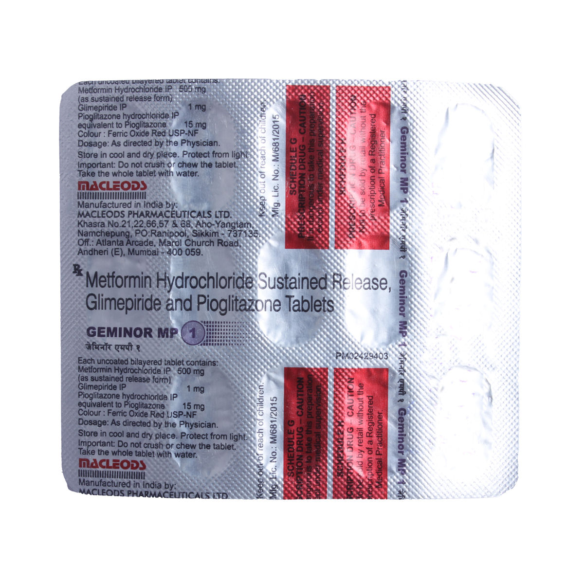 Geminor MP 1 Tablet 15's Price, Uses, Side Effects, Composition ...