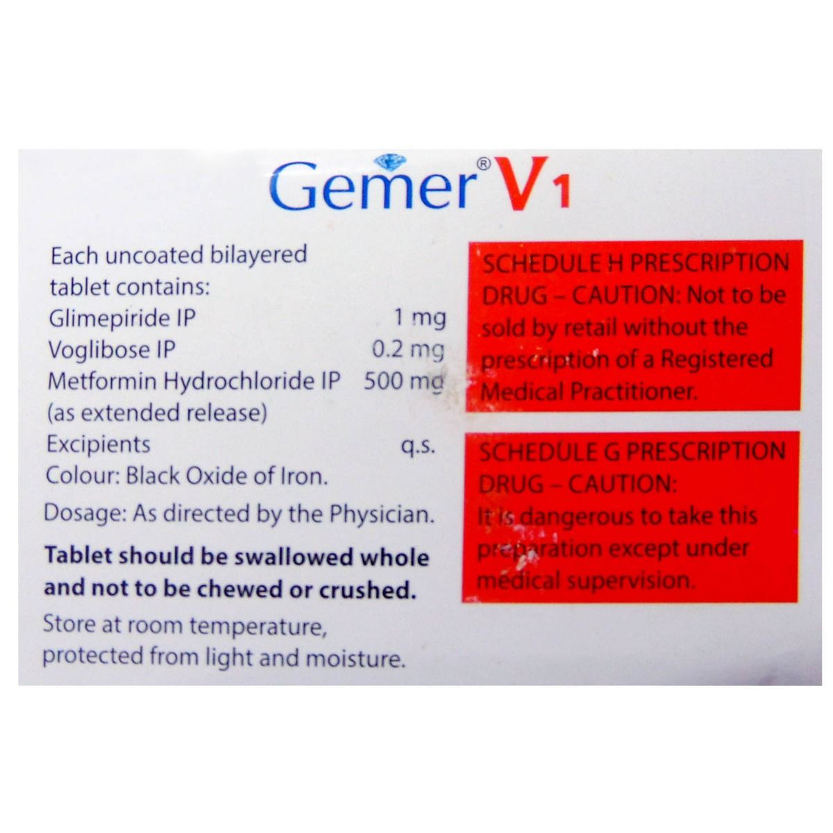 Gemer V 1 Tablet 10's Price, Uses, Side Effects, Composition - Apollo ...