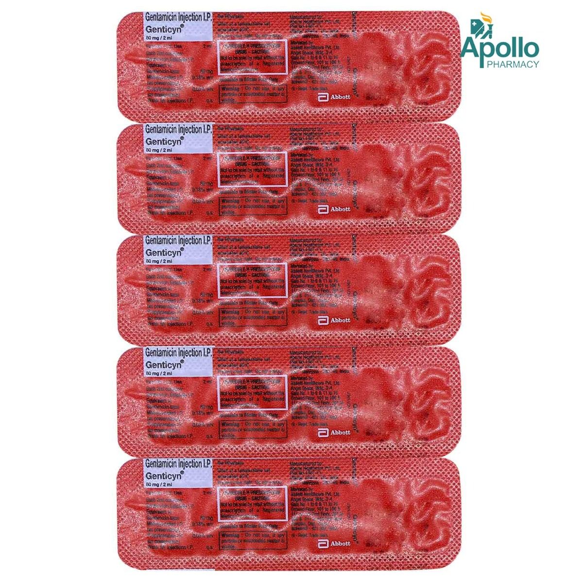 Genticyn Injection 80 mg 2 ml Price, Uses, Side Effects, Composition - Apollo Pharmacy