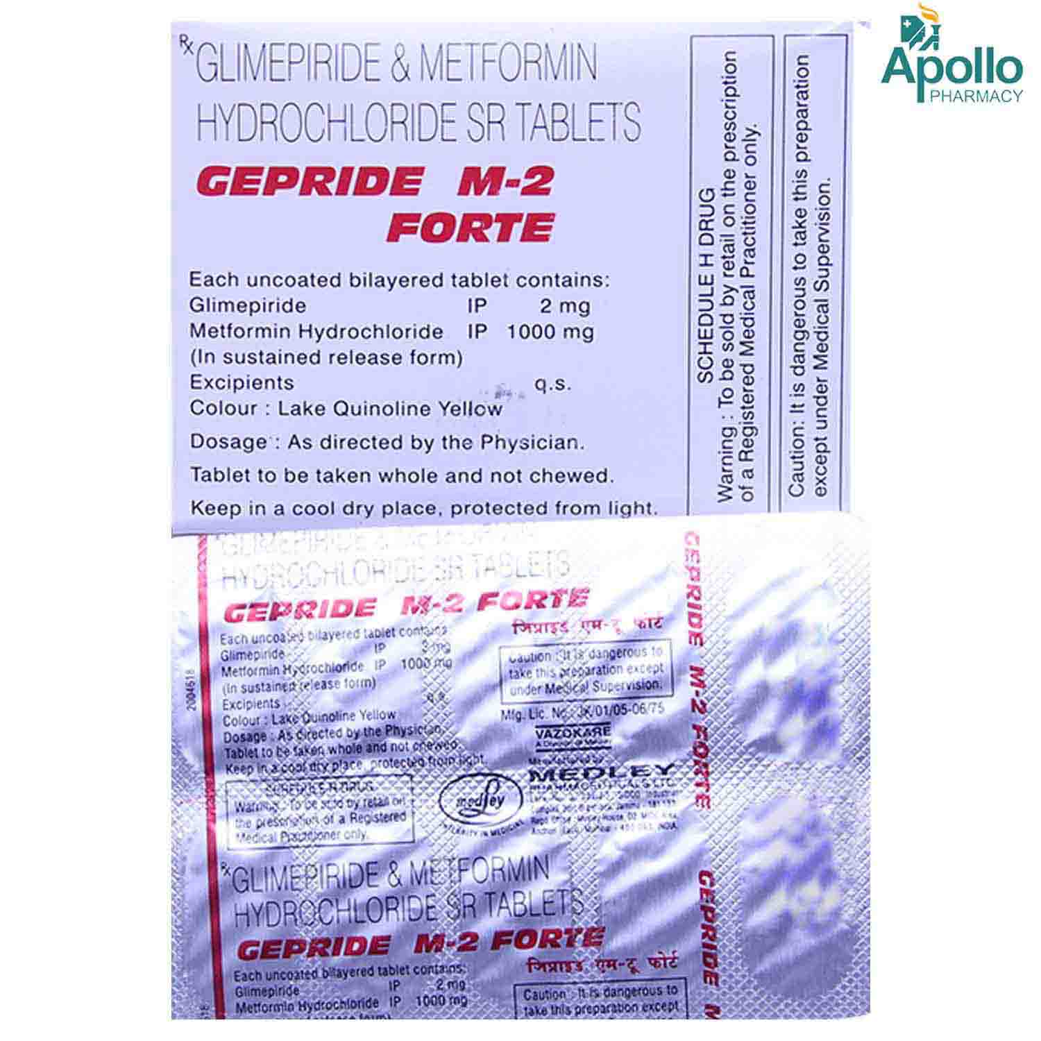 GEPRIDE M 2MG FORTE TABLET Price, Uses, Side Effects, Composition ...