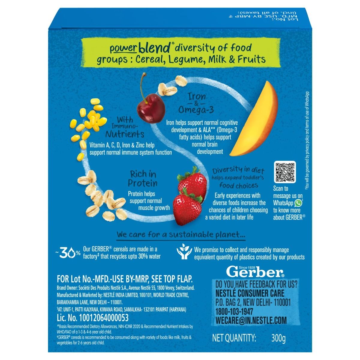 Gerber Cereal Mango & Berry Powder, 300 gm Refill Pack Price, Uses ...