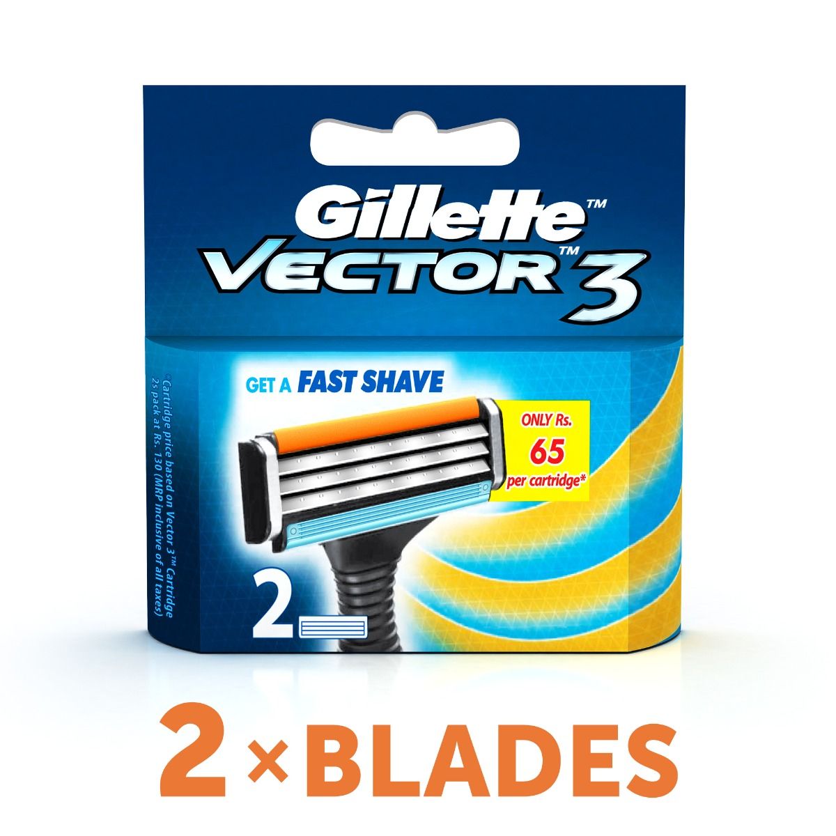 Gillette Vector 3 Manual Shaving Razor Cartridges 2's Price, Uses, Side ...