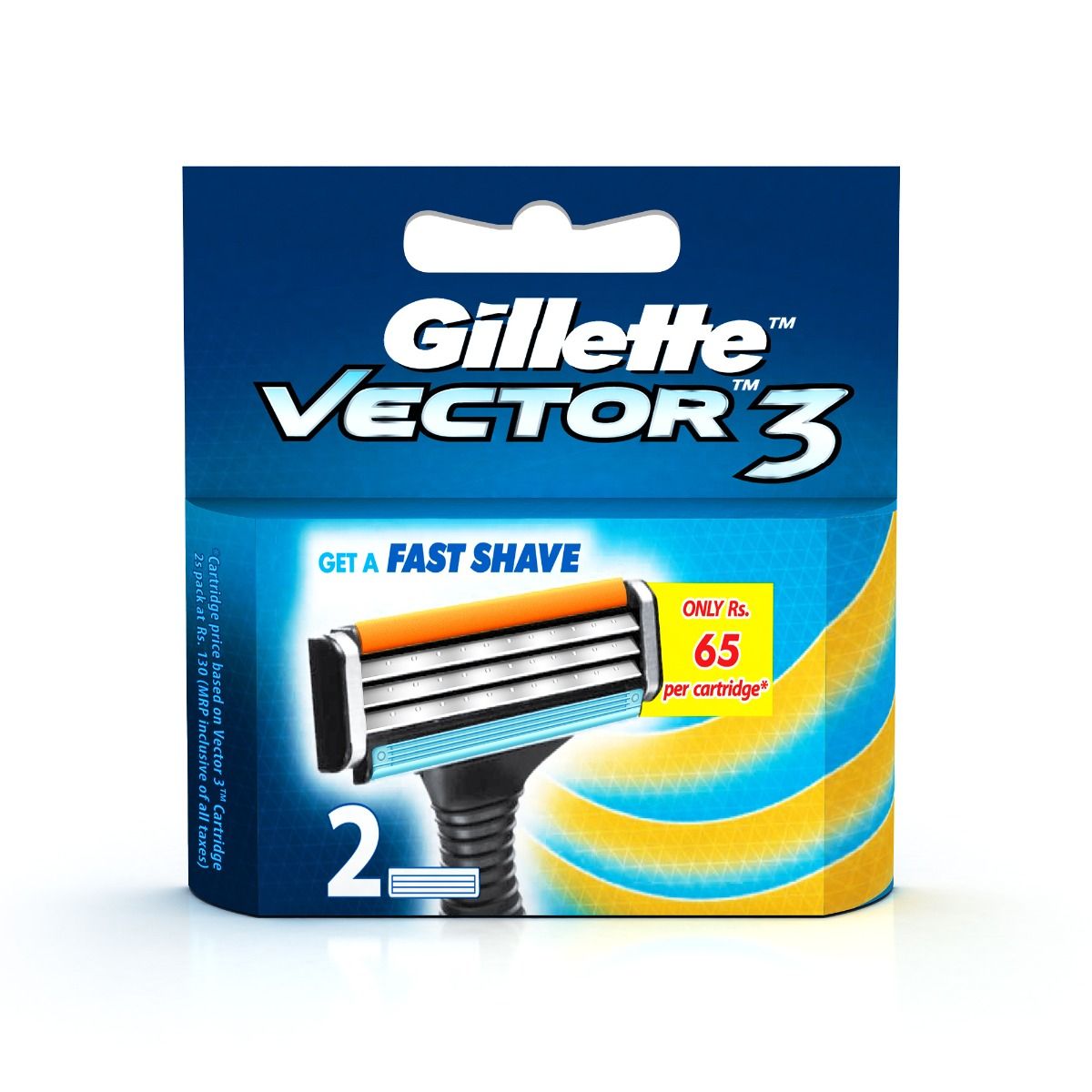 Gillette Vector 3 Manual Shaving Razor Cartridges 2's Price, Uses, Side ...