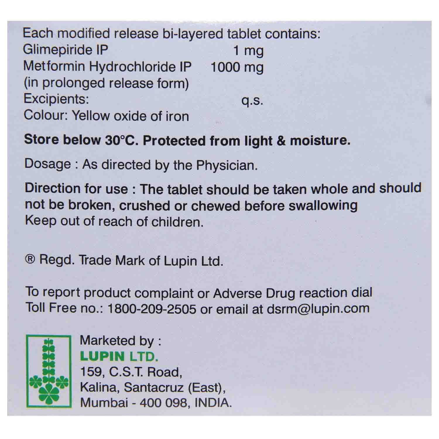 Glador M 1mg Forte Tablet 15's Price, Uses, Side Effects, Composition ...
