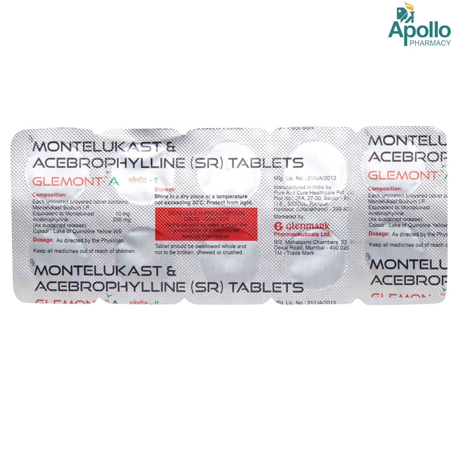 Glemont A Tablet 10's Price, Uses, Side Effects, Composition - Apollo ...