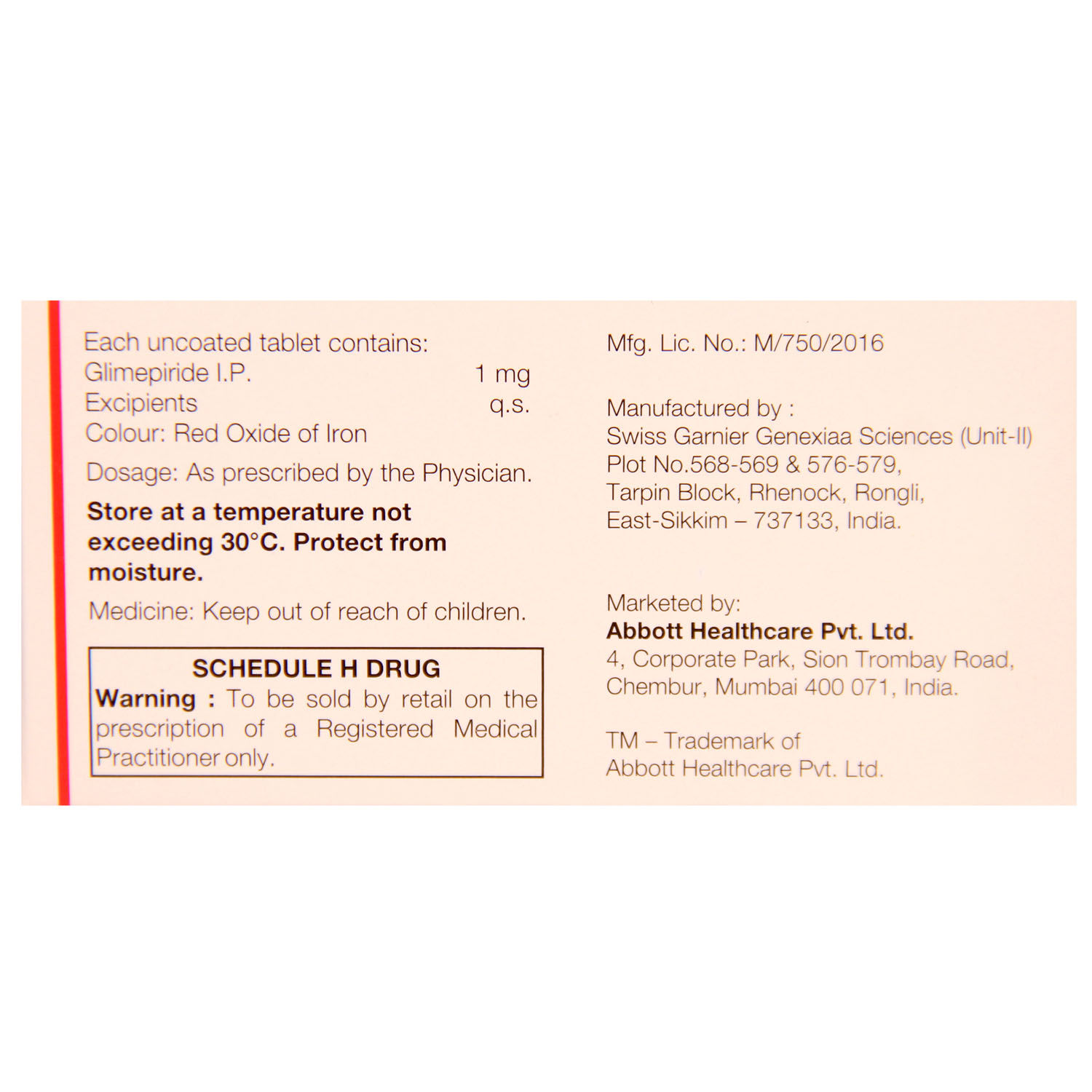 Glimer 1mg Tablet 10's Price, Uses, Side Effects, Composition - Apollo ...