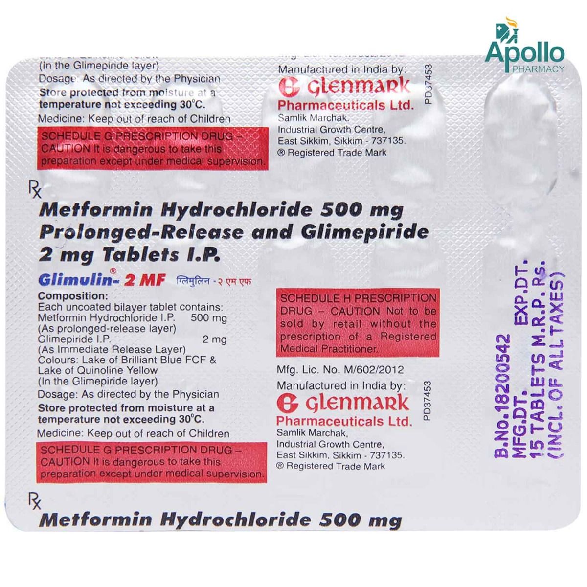 GLIMULIN MF 2MG TABLET Price, Uses, Side Effects, Composition - Apollo ...