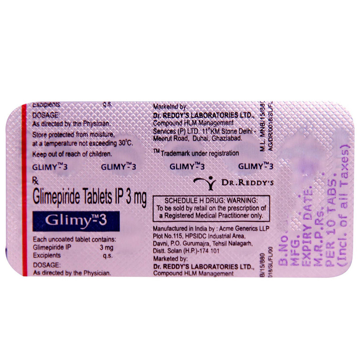 Glimy-3 Tablet 10's Price, Uses, Side Effects, Composition - Apollo ...