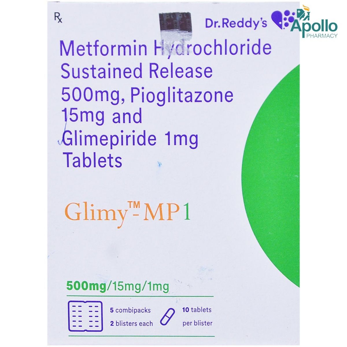 Glimy-MP1 Tablet 10's Price, Uses, Side Effects, Composition - Apollo ...