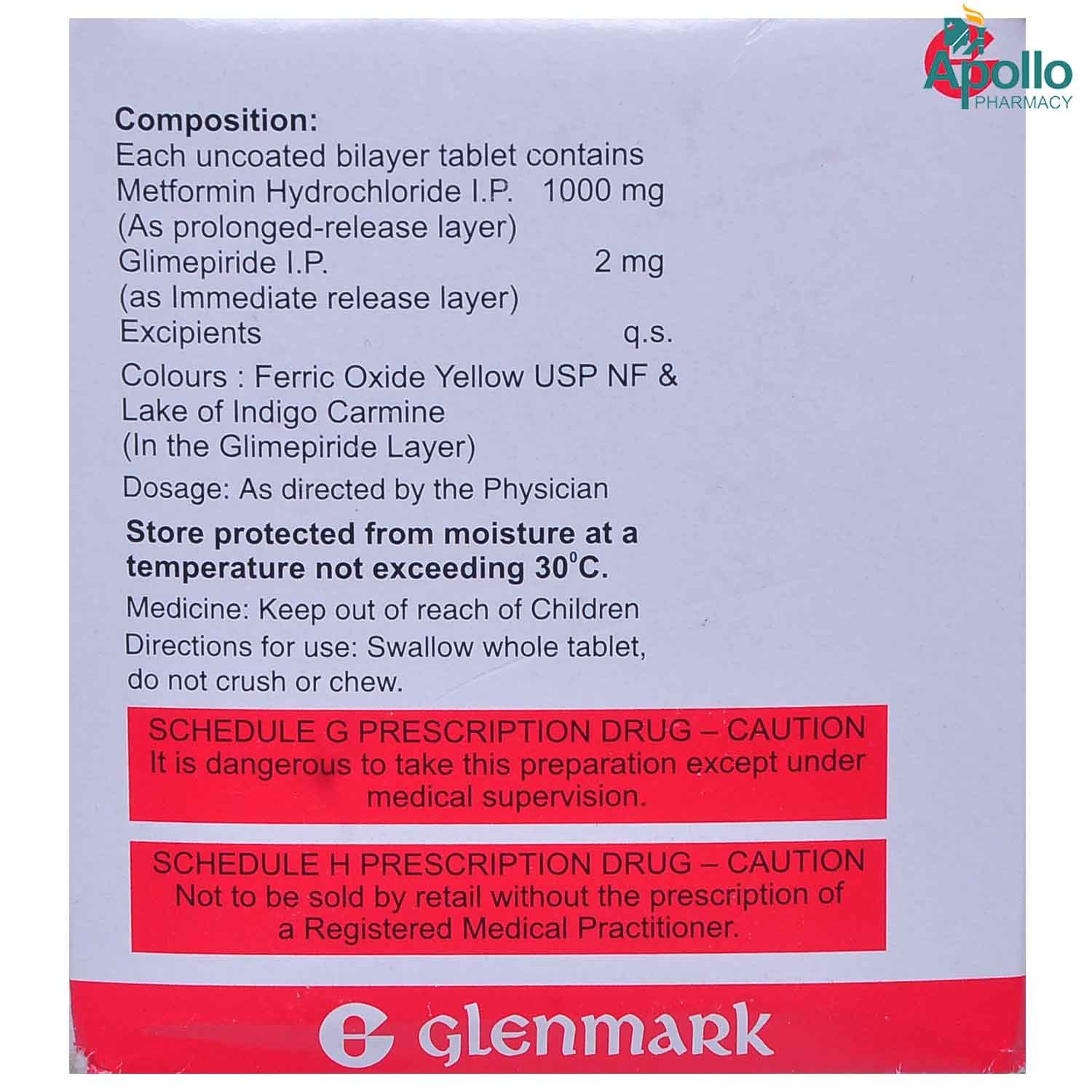 Glimulin 2MF Forte Tablet 15's Price, Uses, Side Effects, Composition ...