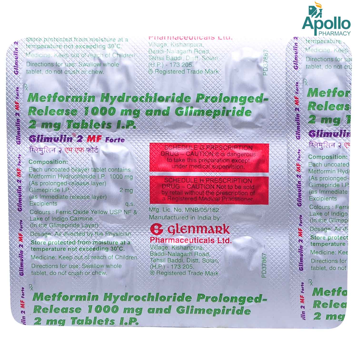 Glimulin 2MF Forte Tablet 15's Price, Uses, Side Effects, Composition ...