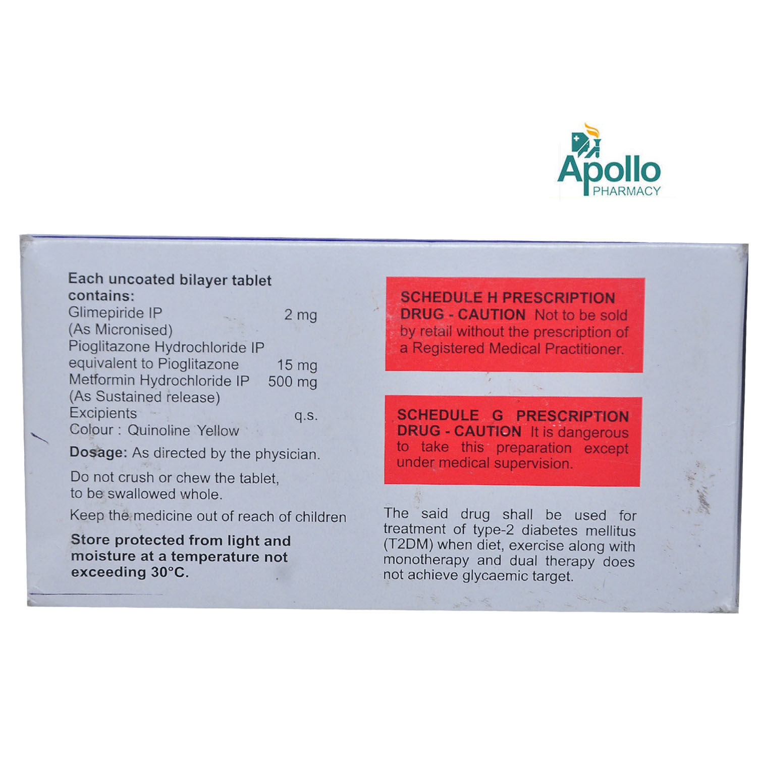 Glimser P2 Tablet 15's Price, Uses, Side Effects, Composition - Apollo ...