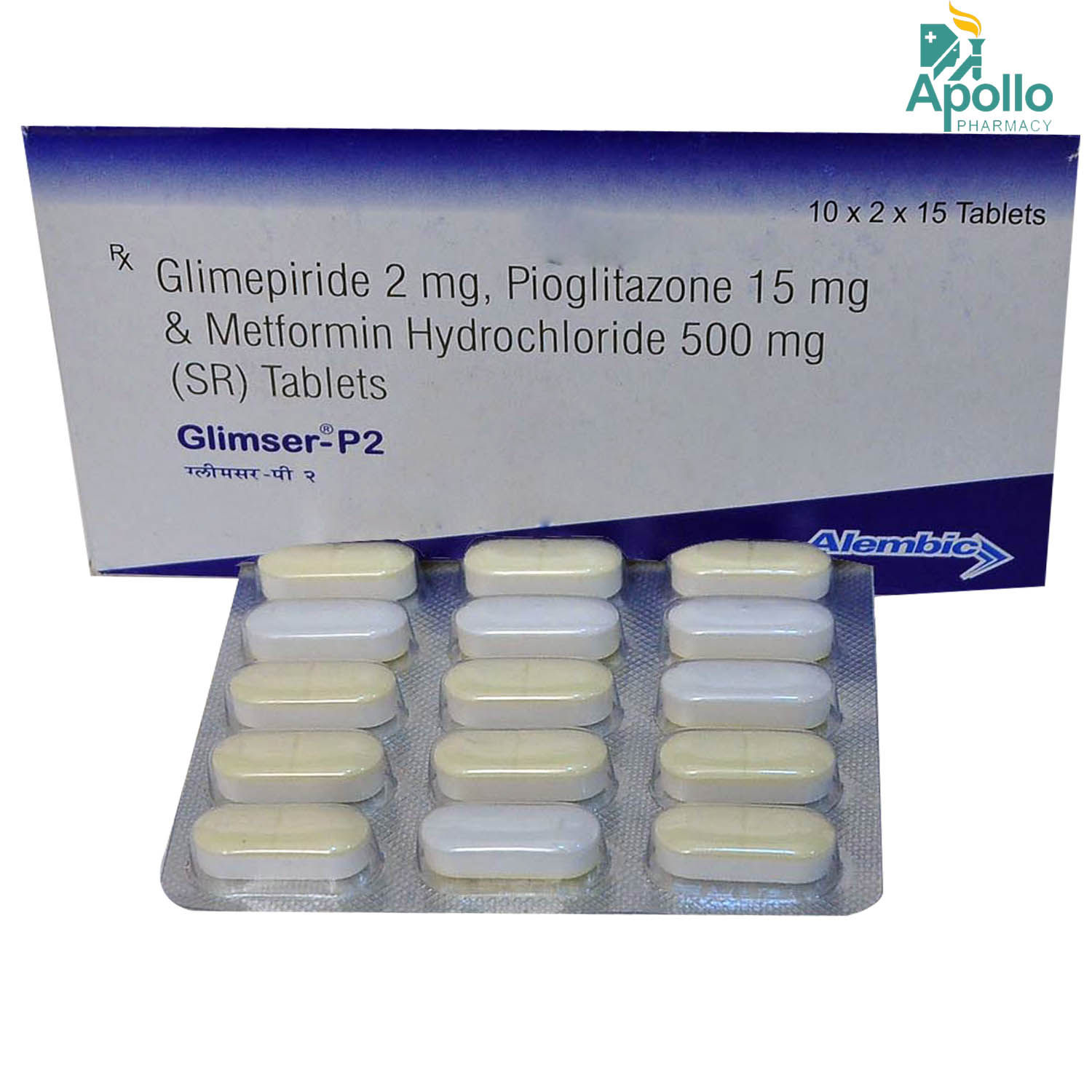 Glimser P2 Tablet 15's Price, Uses, Side Effects, Composition - Apollo ...