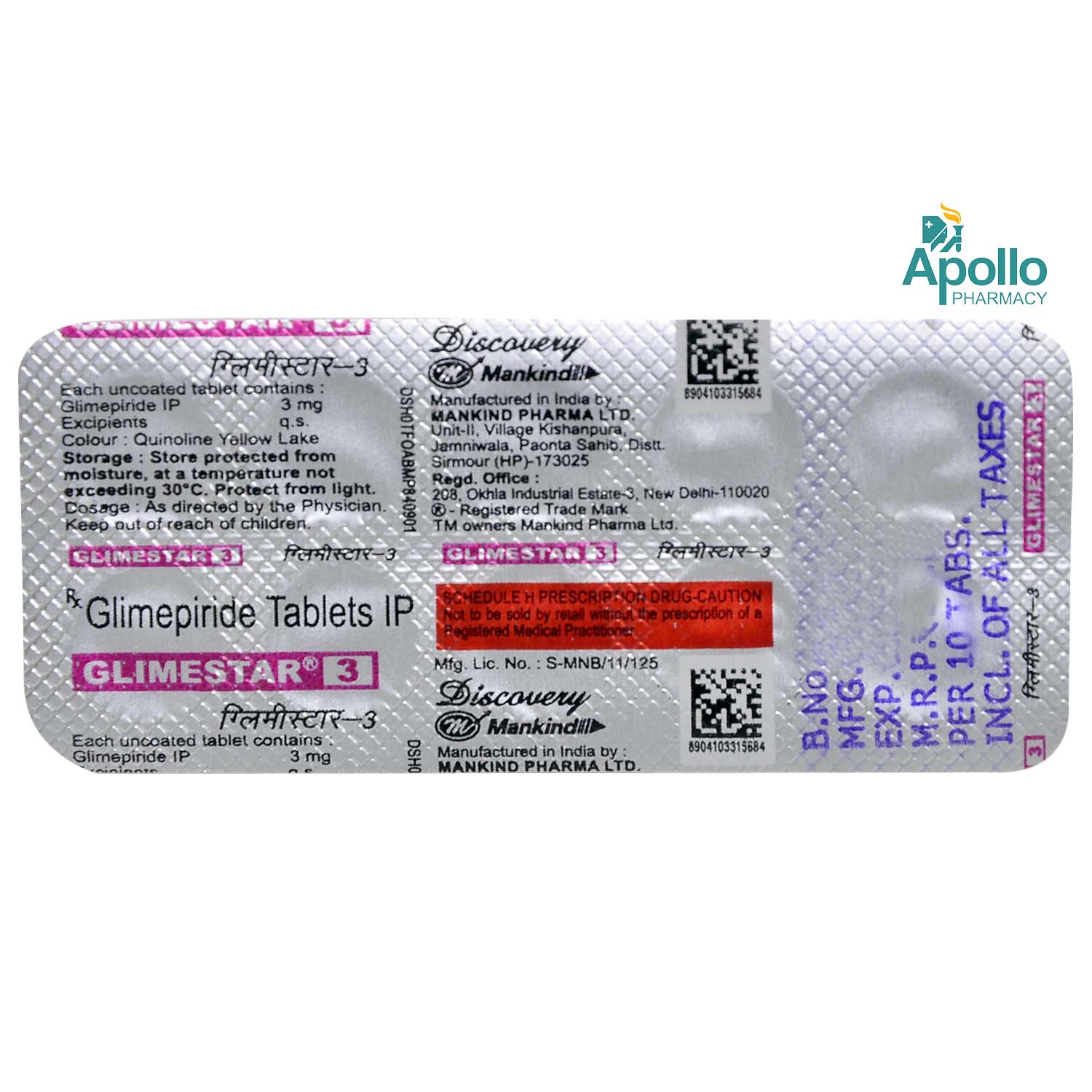 GLIMESTAR 3MG TABLET Price, Uses, Side Effects, Composition - Apollo ...