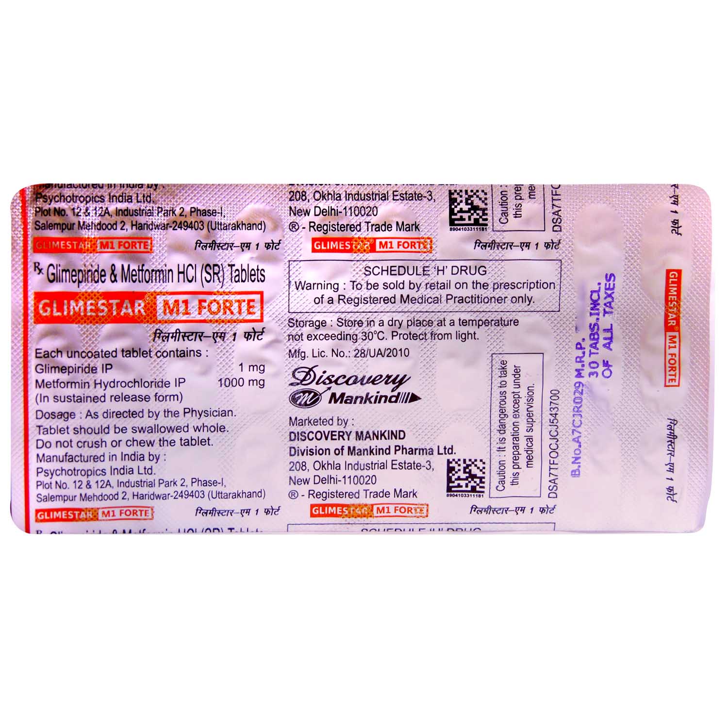 Glimestar M 1 Forte Tablet 30's Price, Uses, Side Effects, Composition ...